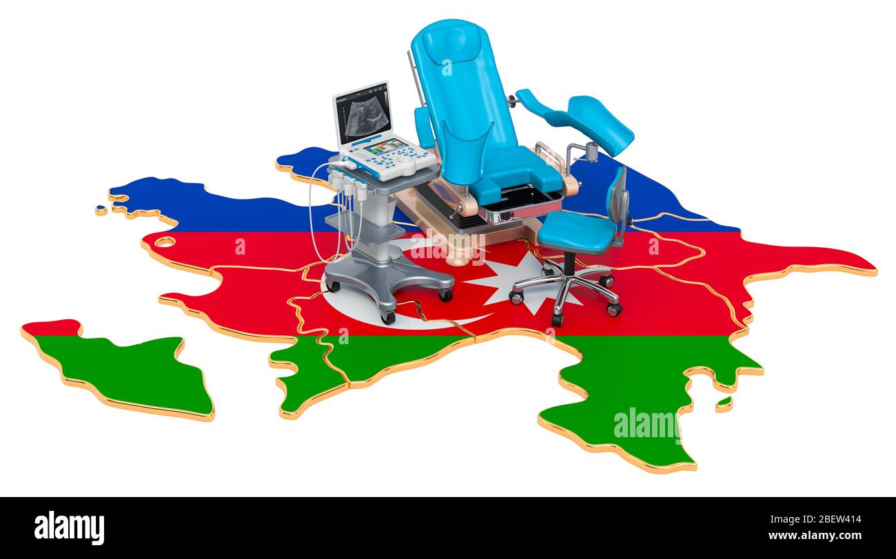 Gynecology and Obstetrics in Azerbaijan concept, 3D rendering isolated ...