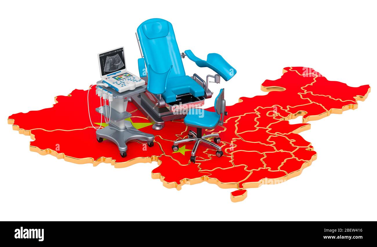 Gynecology and Obstetrics in China concept, 3D rendering isolated on ...
