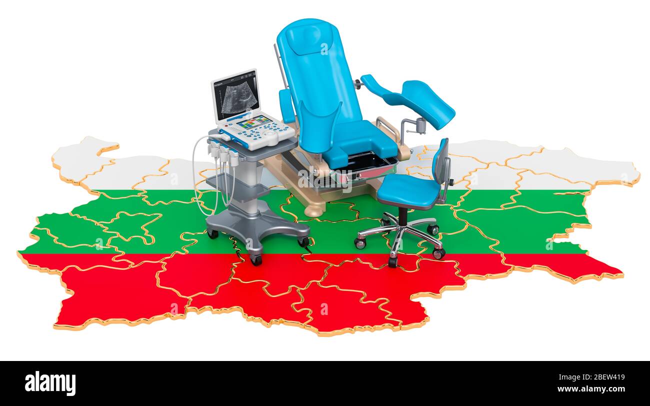 Gynecology and Obstetrics in Bulgaria concept, 3D rendering isolated on ...