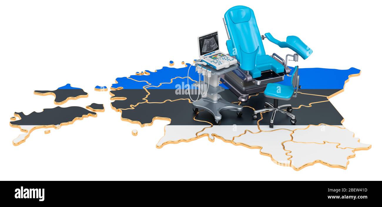 Gynecology and Obstetrics in Estonia concept, 3D rendering isolated on ...