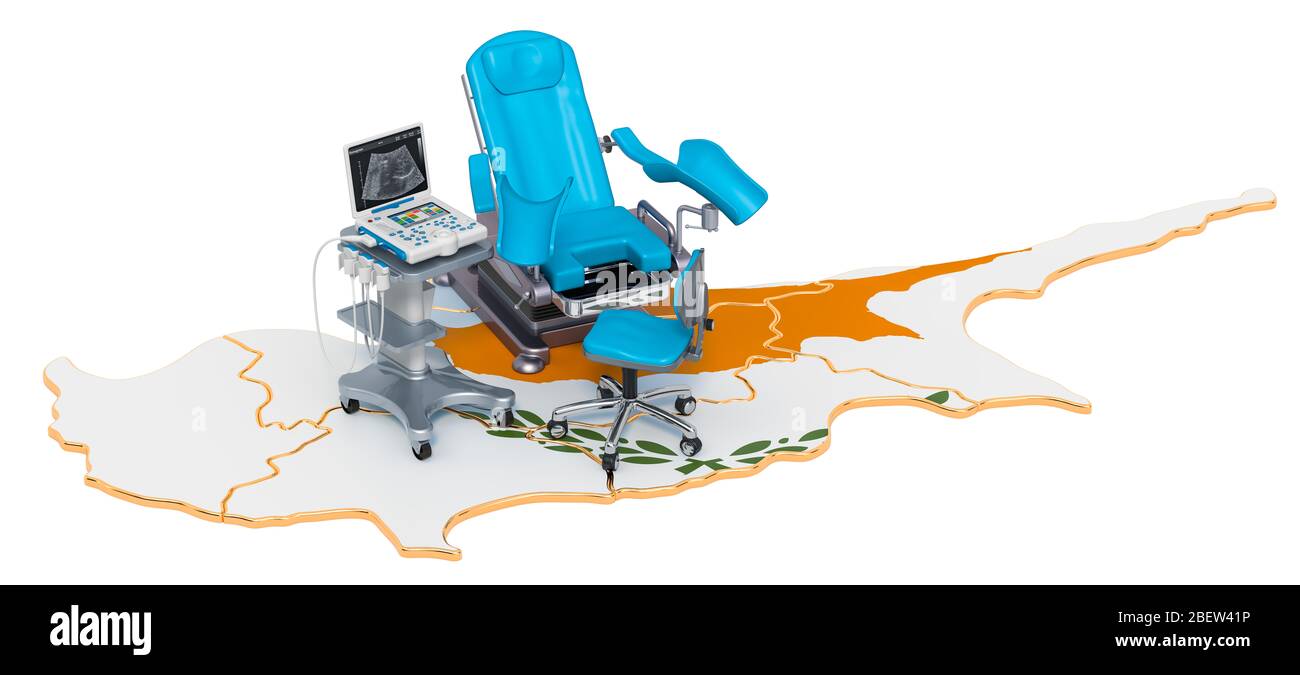 Gynecology and Obstetrics in Cyprus concept, 3D rendering isolated on ...