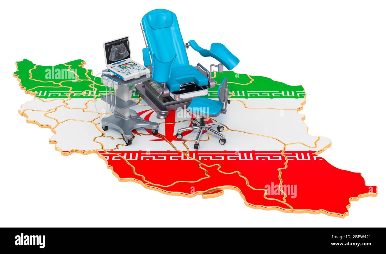 Gynecology and Obstetrics in Iran concept, 3D rendering isolated on ...
