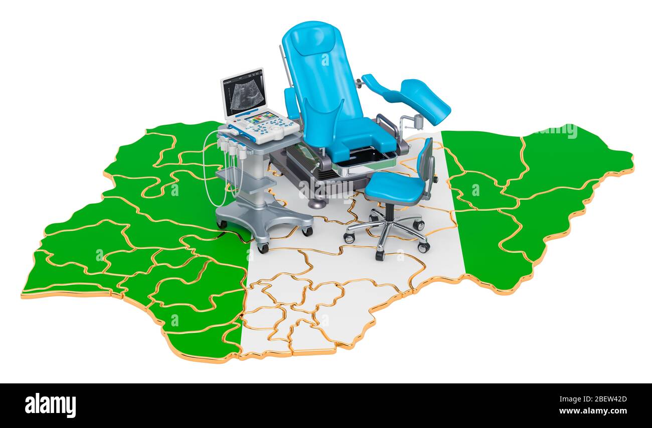 Gynecology and Obstetrics in Nigeria concept, 3D rendering isolated on ...