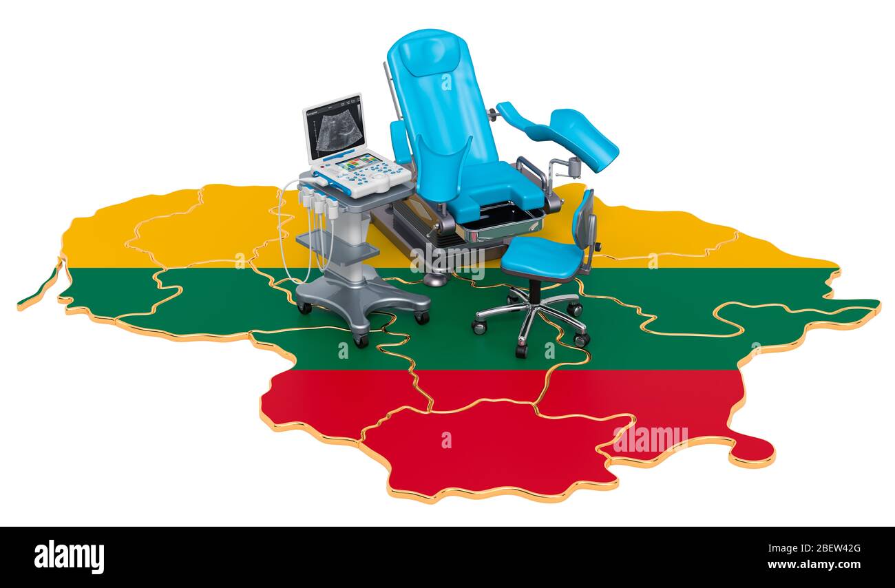 Gynecology and Obstetrics in Lithuania concept, 3D rendering isolated ...