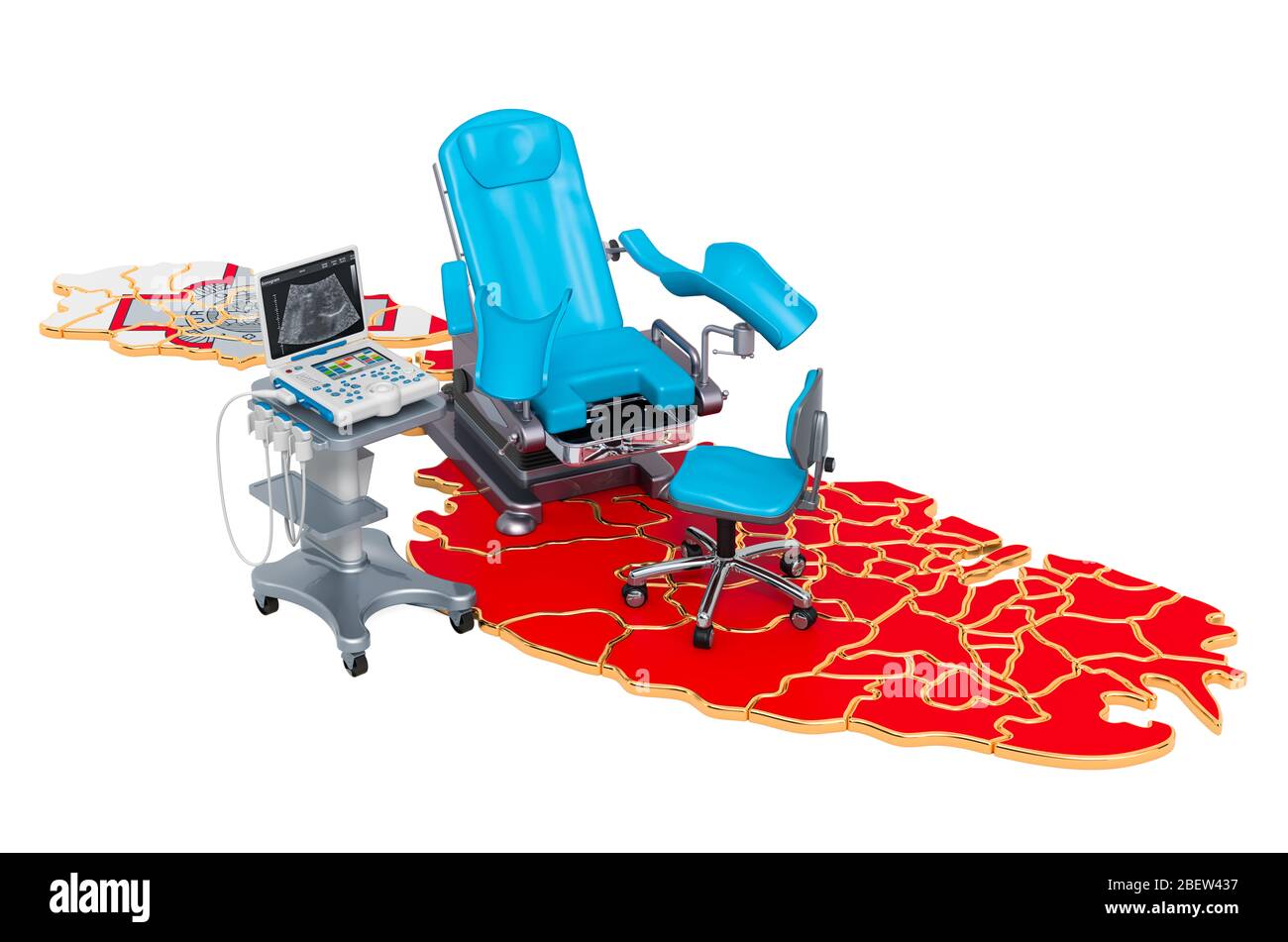 Gynecology and Obstetrics in Malta concept, 3D rendering isolated on ...