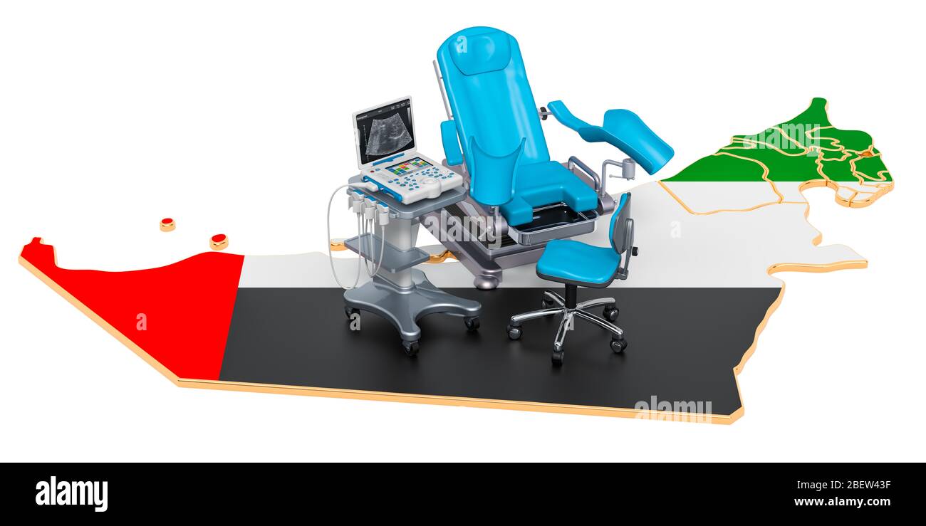 Gynecology and Obstetrics in the United Arab Emirates concept, 3D ...