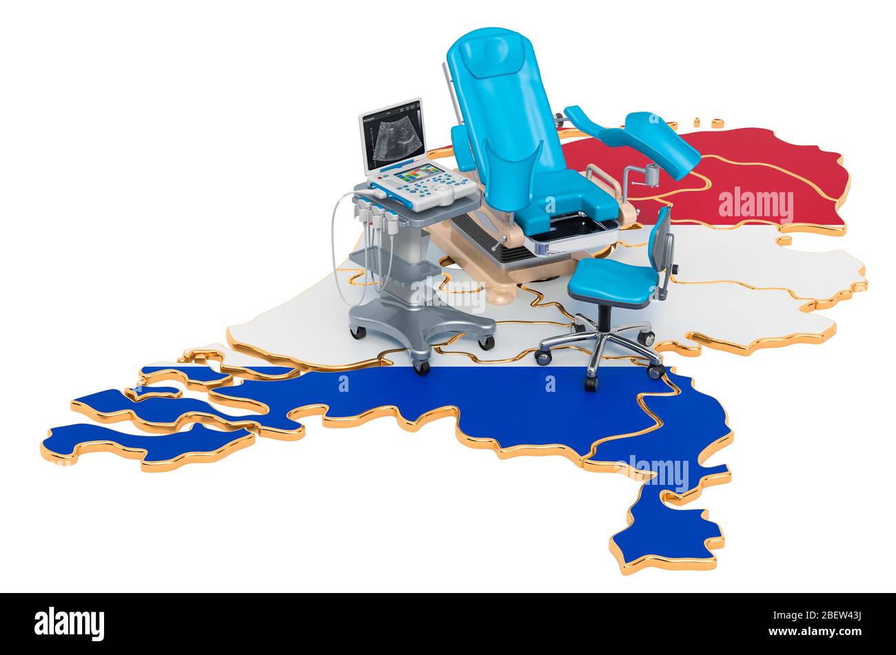 Gynecology and Obstetrics in the Netherlands concept, 3D rendering ...