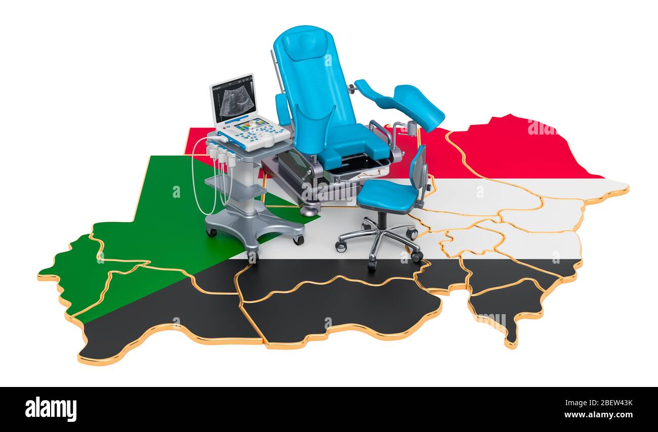 Gynecology and Obstetrics in Sudan concept, 3D rendering isolated on ...