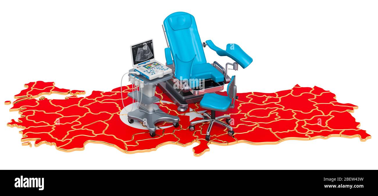 Gynecology and Obstetrics in Turkey concept, 3D rendering isolated on ...