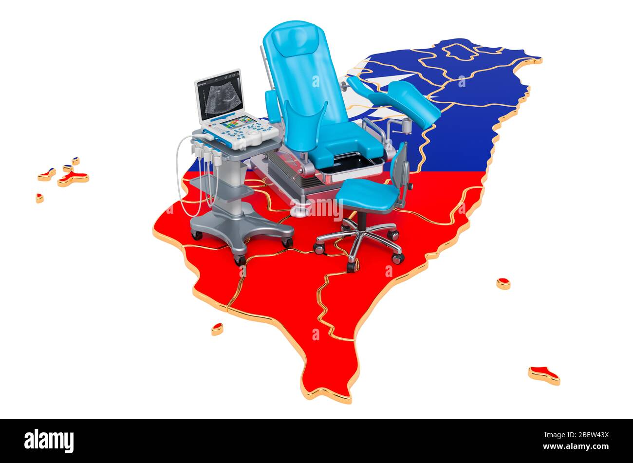 Gynecology and Obstetrics in Taiwan concept, 3D rendering isolated on ...