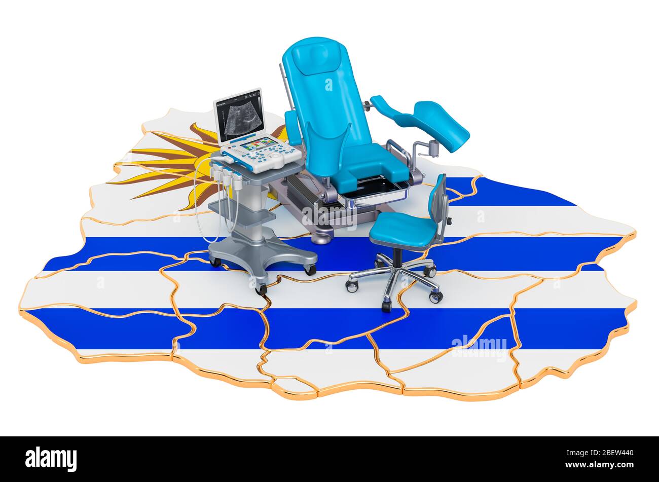 Gynecology and Obstetrics in Uruguay concept, 3D rendering isolated on ...