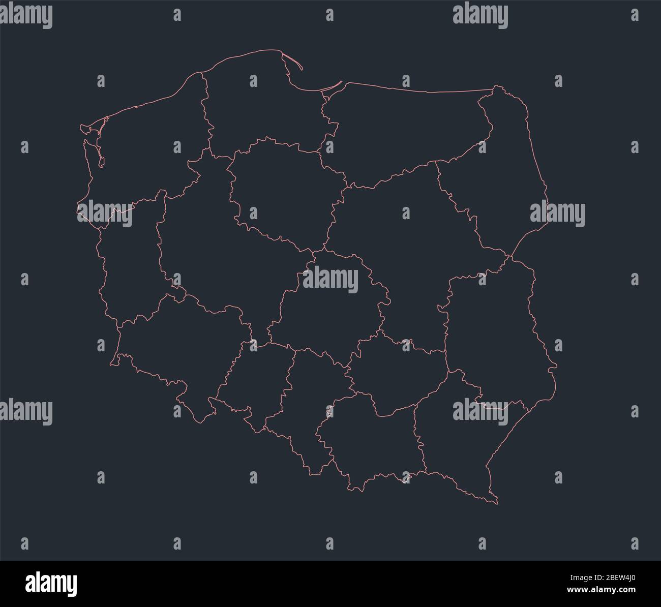 Infographics Poland map outline, flat design, blank Stock Photo - Alamy