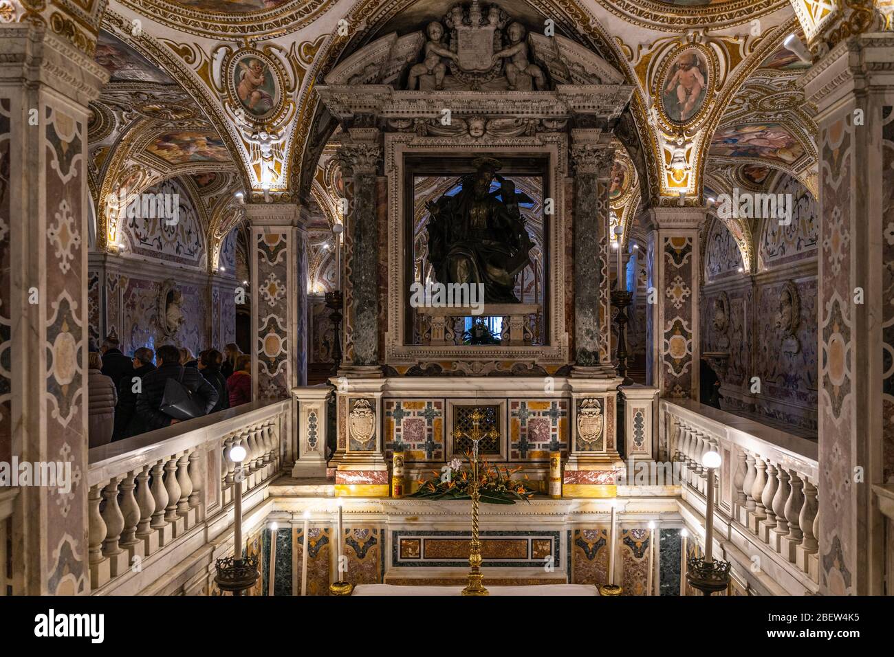 The decorated crypt of Salerno Cathedral (Duomo di Salerno), hosting ...