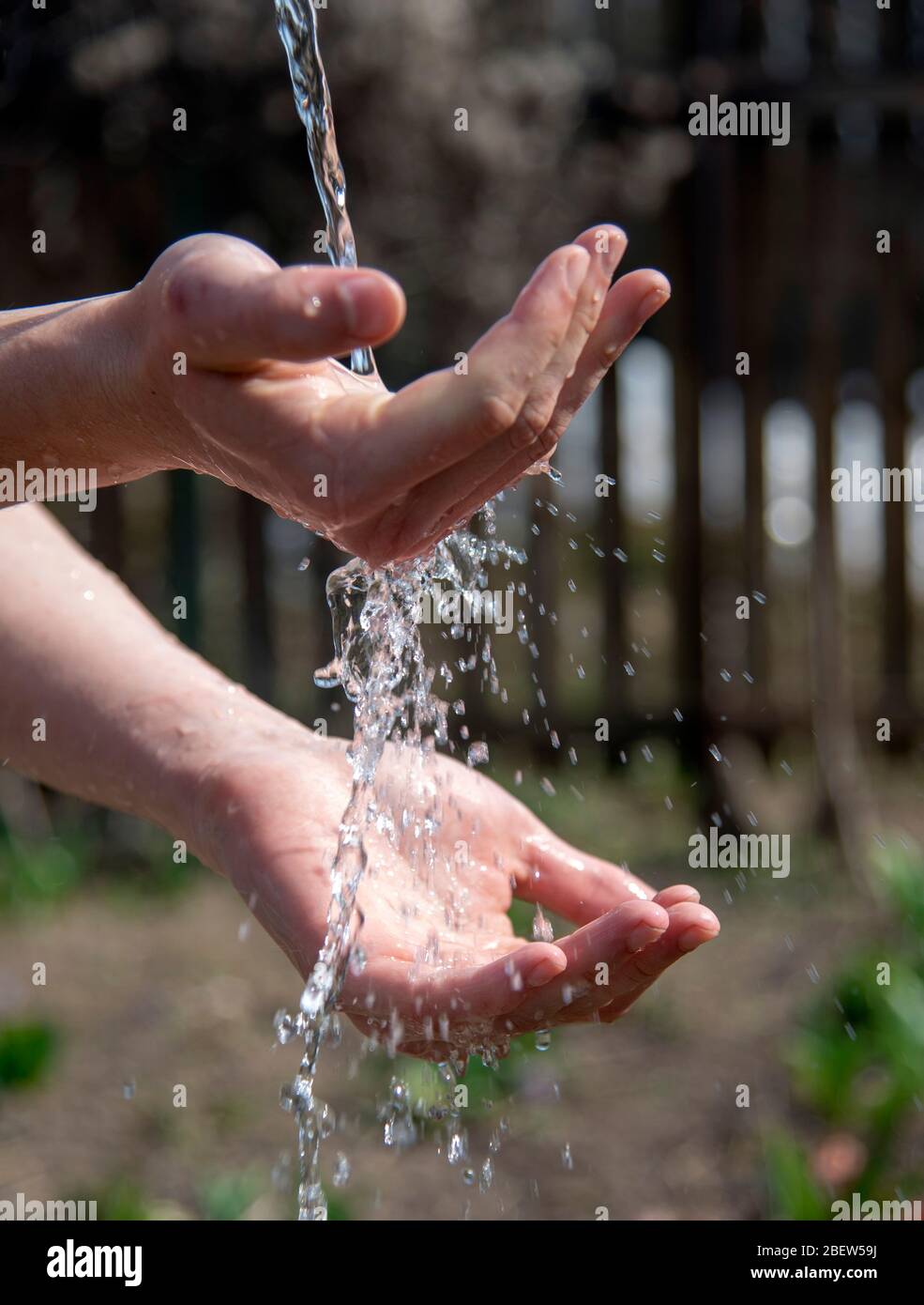 male hands under a stream of water Stock Photo - Alamy