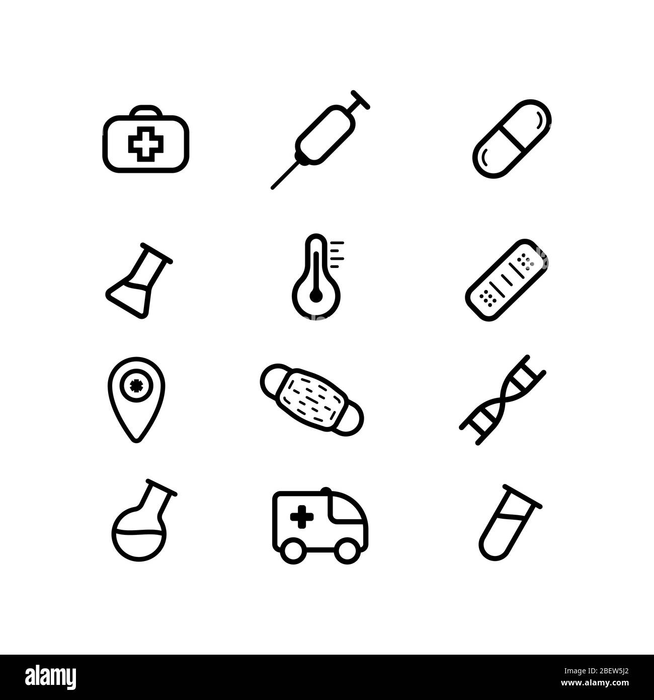 100 medical icons. Vector black pictograms for web, internet, computer ...