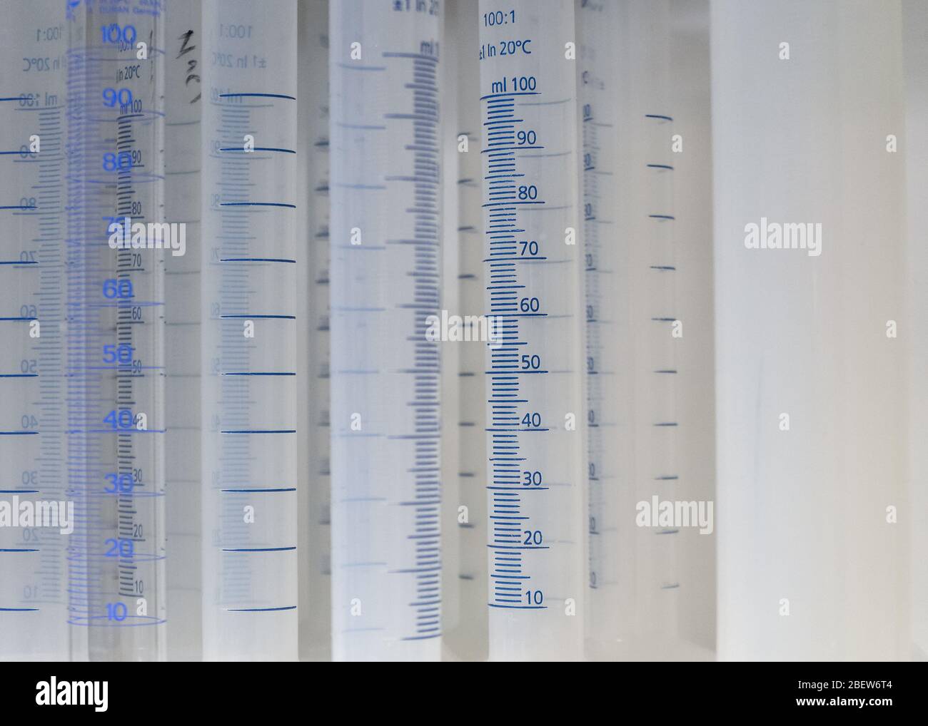 measuring vials in a laboratory display case Stock Photo - Alamy