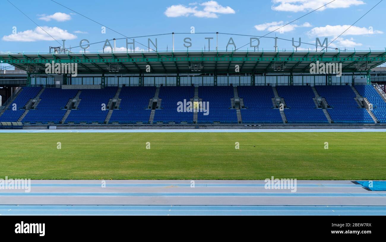 New York, NY - April 15, 2020: Empty Icahn Stadium seen on Randall's ...