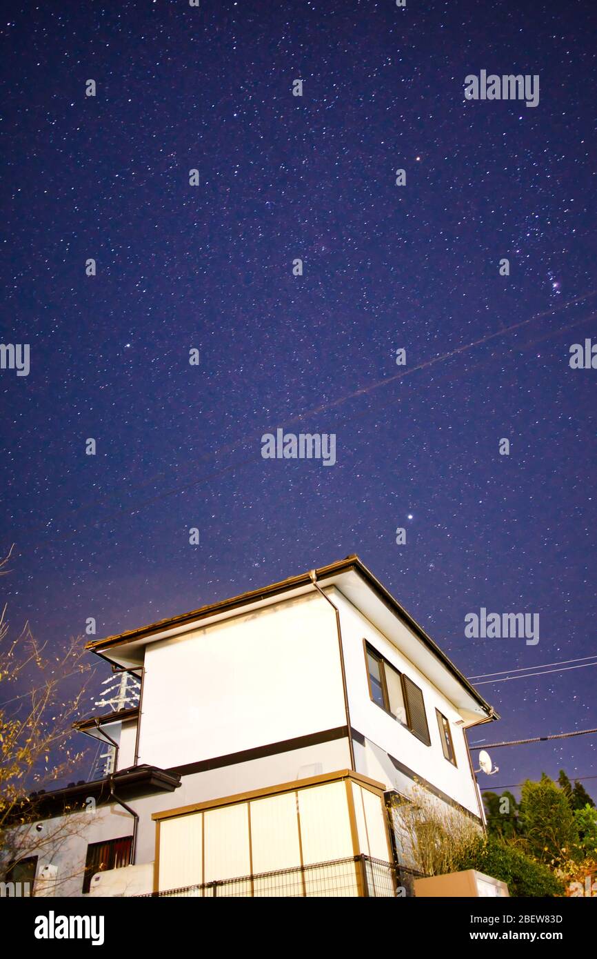 Starry night at our homestay in Matsumoto, Japan. Outdoor casual ...