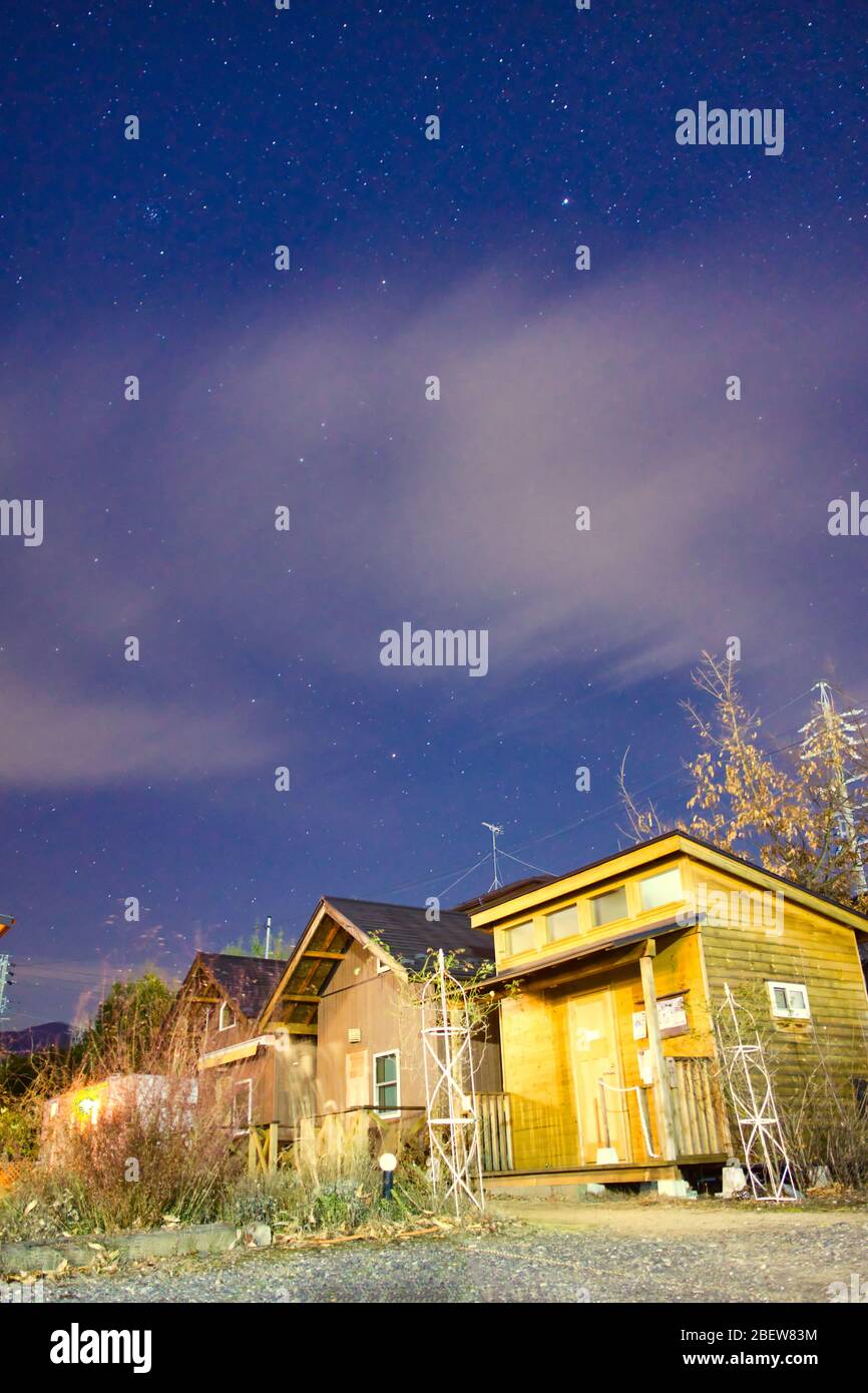 Starry night at our homestay in Matsumoto, Japan. Outdoor casual ...