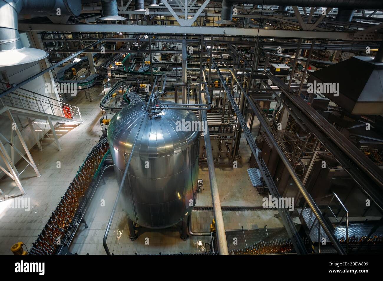 Automatic modern production line at brewery Stock Photo - Alamy