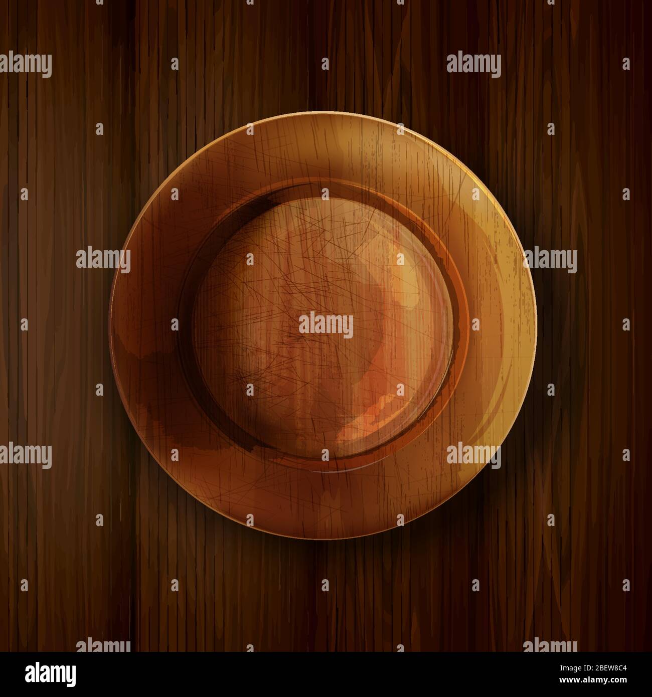 Round wooden serving plate Stock Vector Images - Alamy