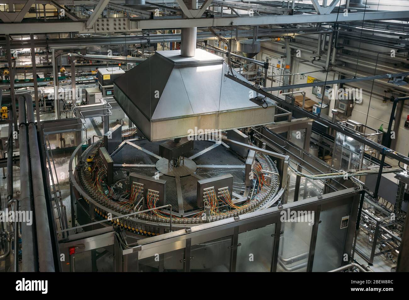 Automatic modern production line at brewery Stock Photo - Alamy