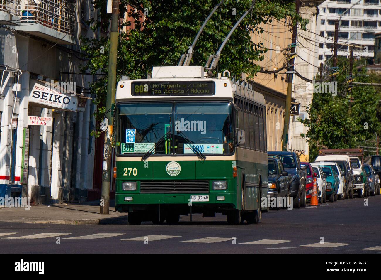 VALPARAISO, CHILE - JANUARY 2016: A trolleybus in Valparaiso Stock ...