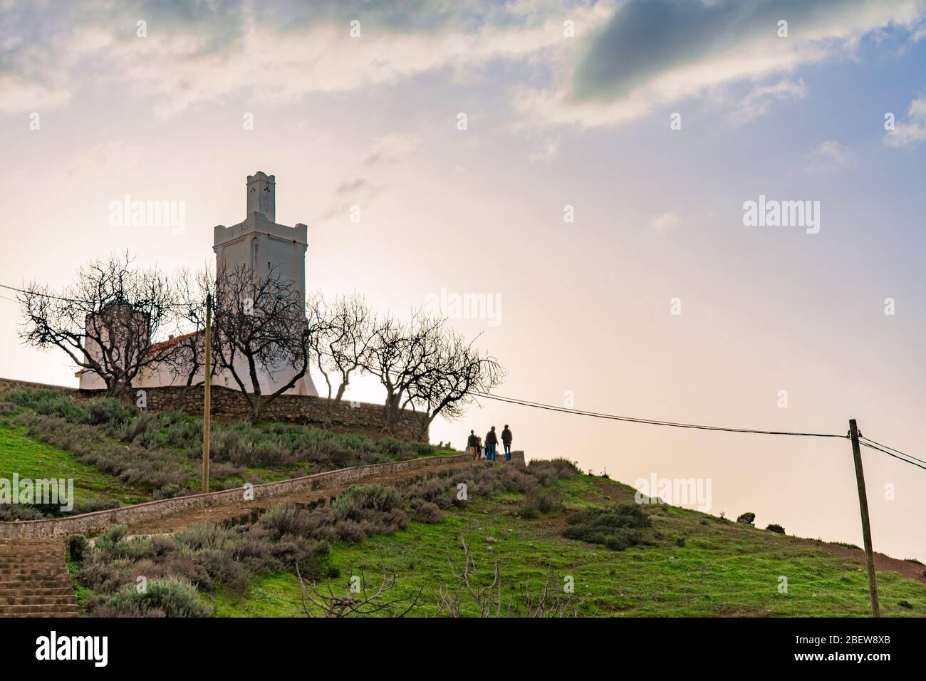 The Spanish Mosque on a Hill with the Sky Overlooking Chefchaouen ...
