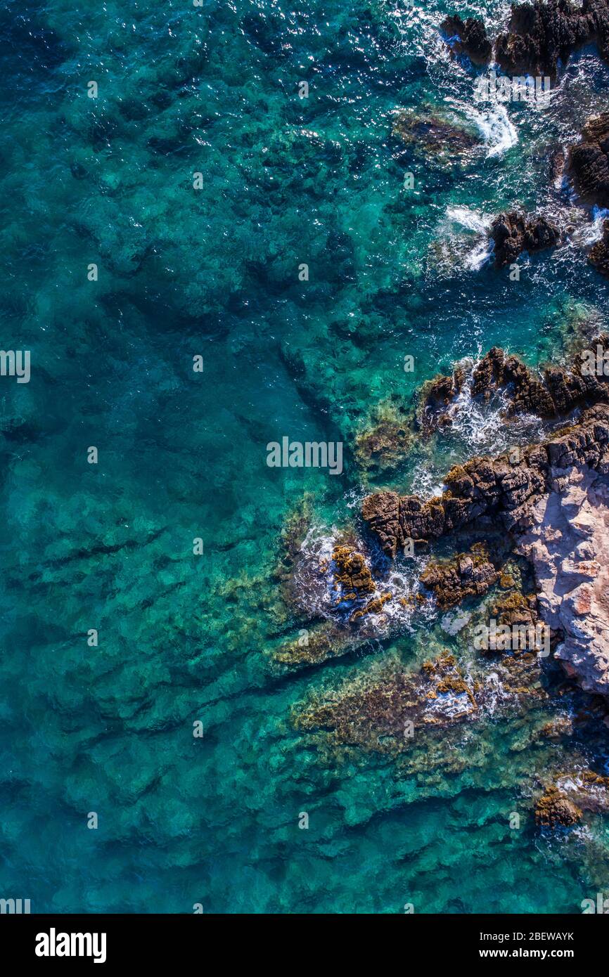 Aerial view on green waves, seabed texture Stock Photo - Alamy