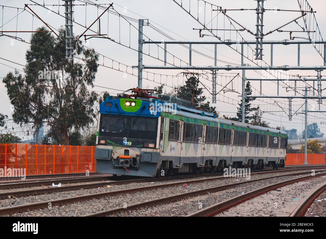 SANTIAGO, CHILE - AUGUST 2016: A long distance train in Santiago Stock ...