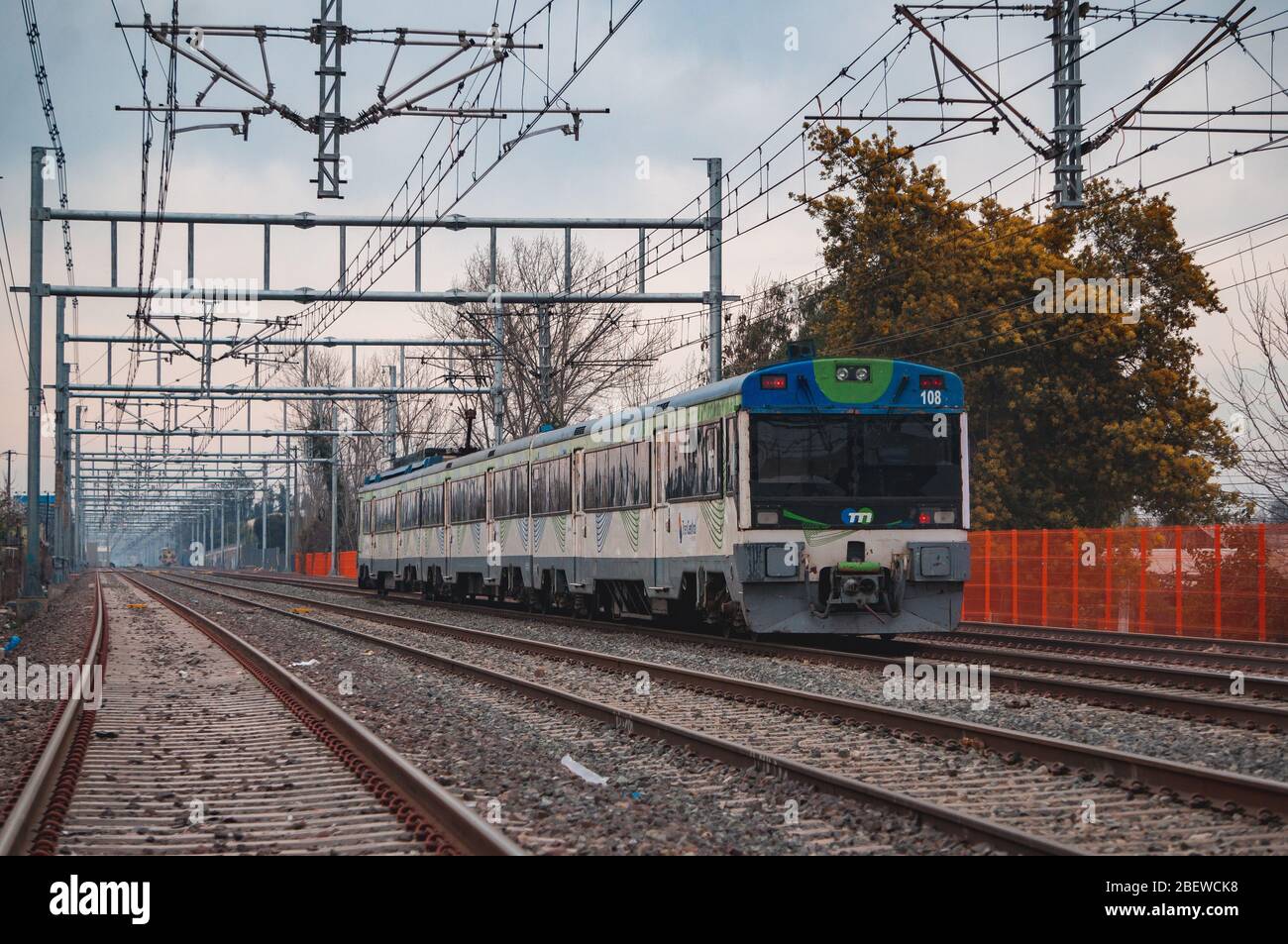 SANTIAGO, CHILE - AUGUST 2016: A long distance train in Santiago Stock ...