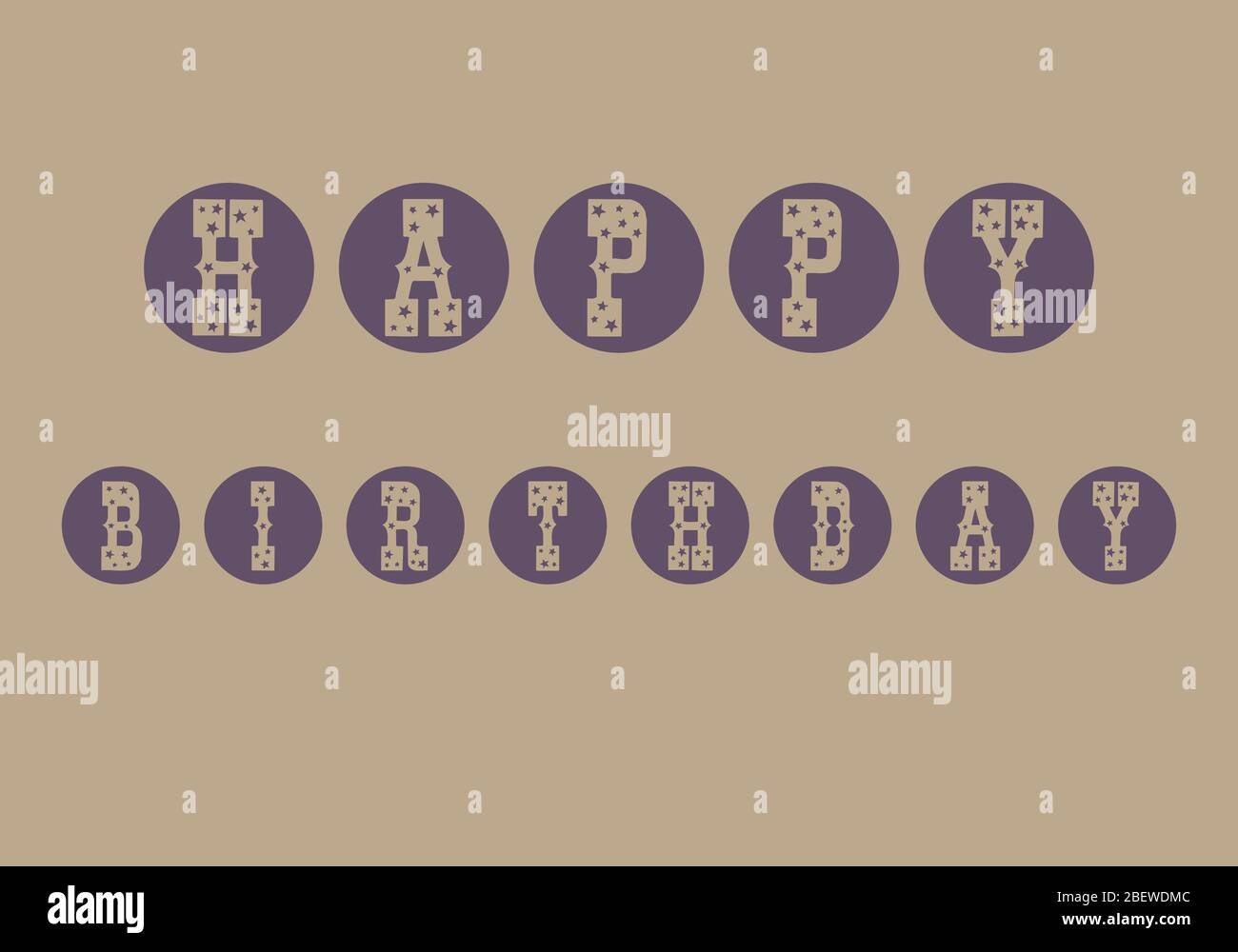 simple happy birthday text on a light brown background Stock Photo - Alamy