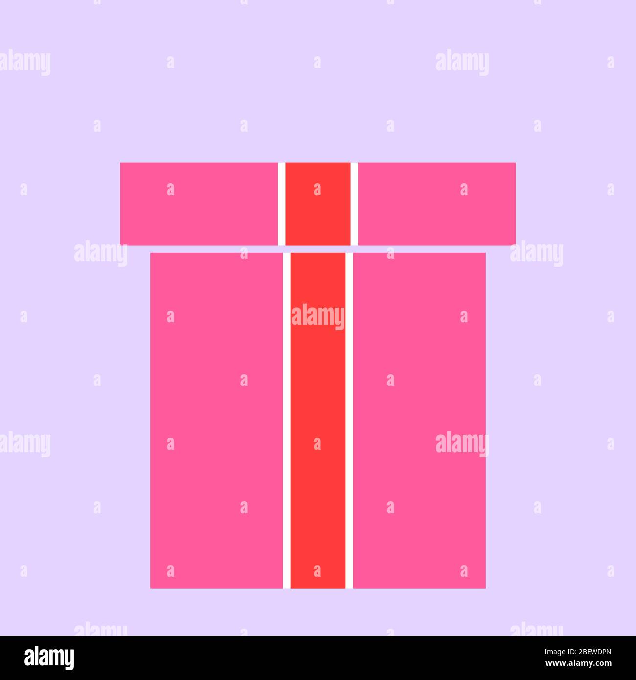 simple cartoon gift box illustration without ribbon Stock Photo - Alamy