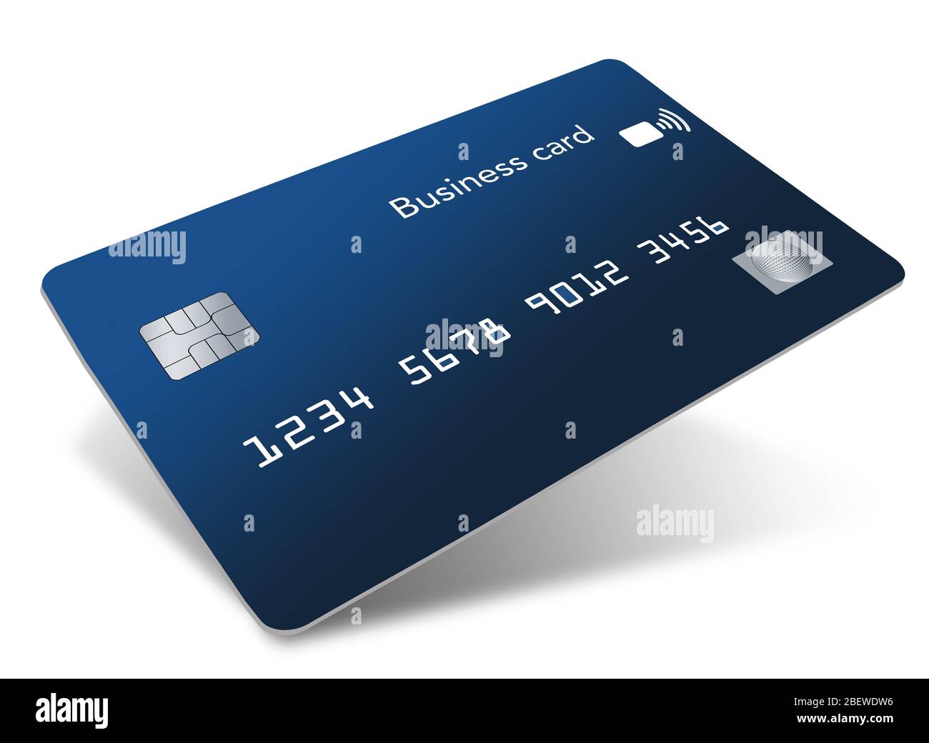 Here is a contemporary business credit card isolated on a white ...