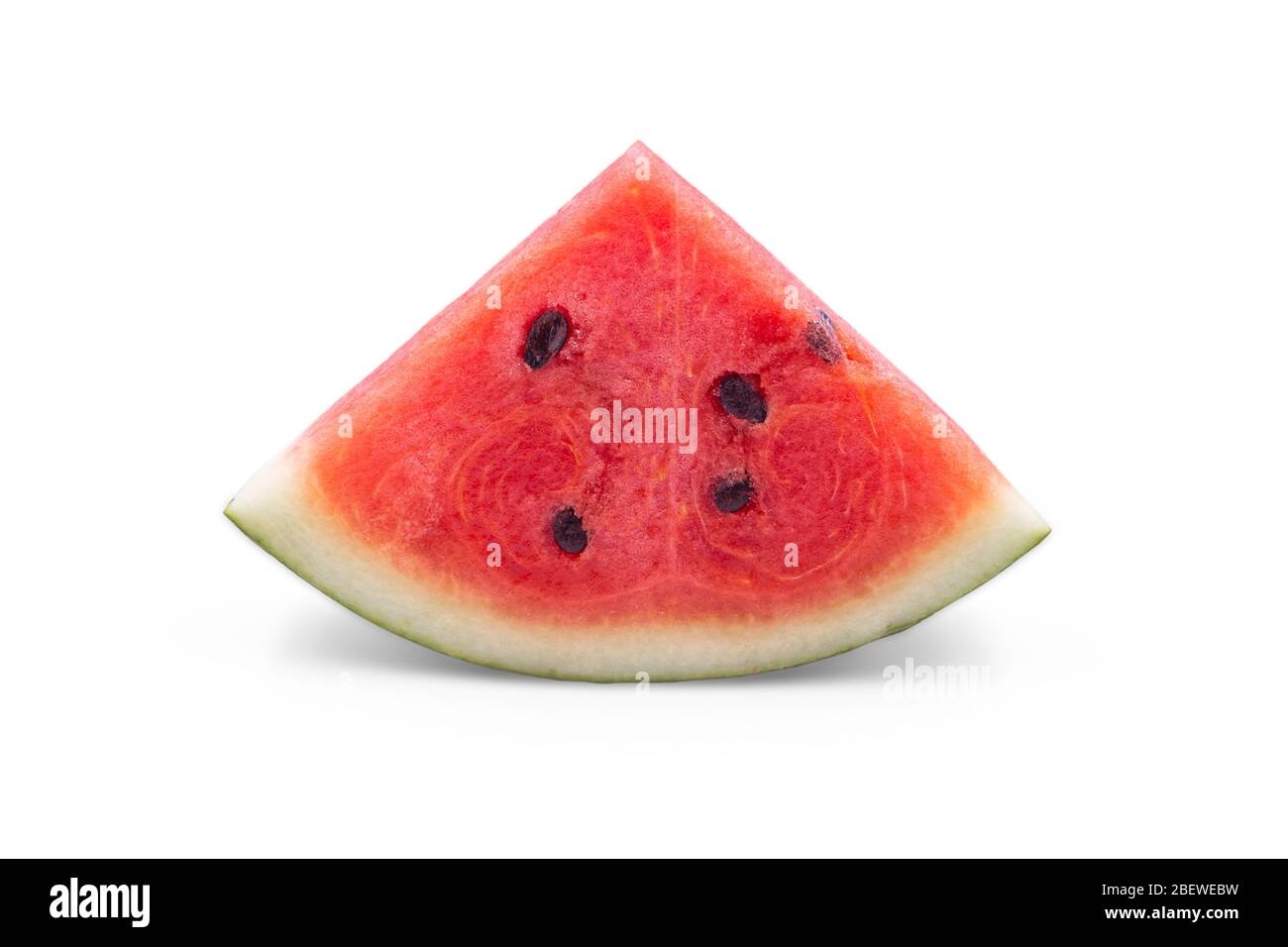Organic watermelon in a piece triangle shape on white isolated ...