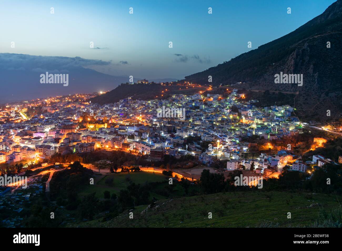 Chefchaouen Morocco Skyline at Night Stock Photo - Alamy