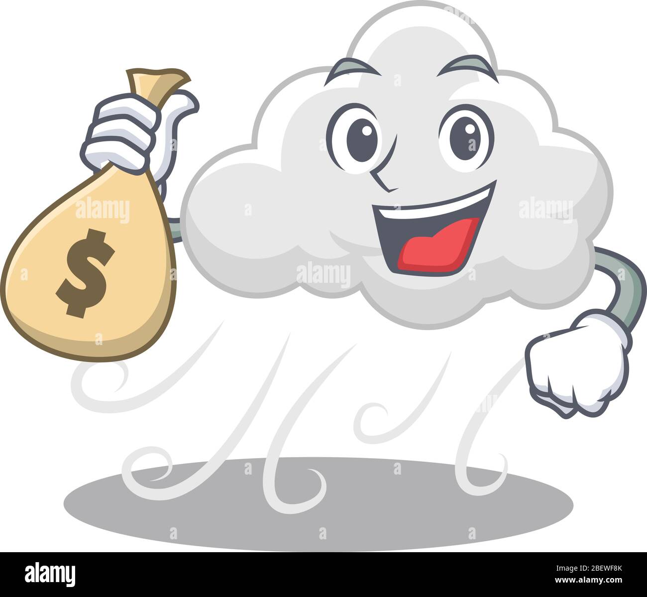 Rich cloudy windy cartoon design holds money bags Stock Vector Image ...