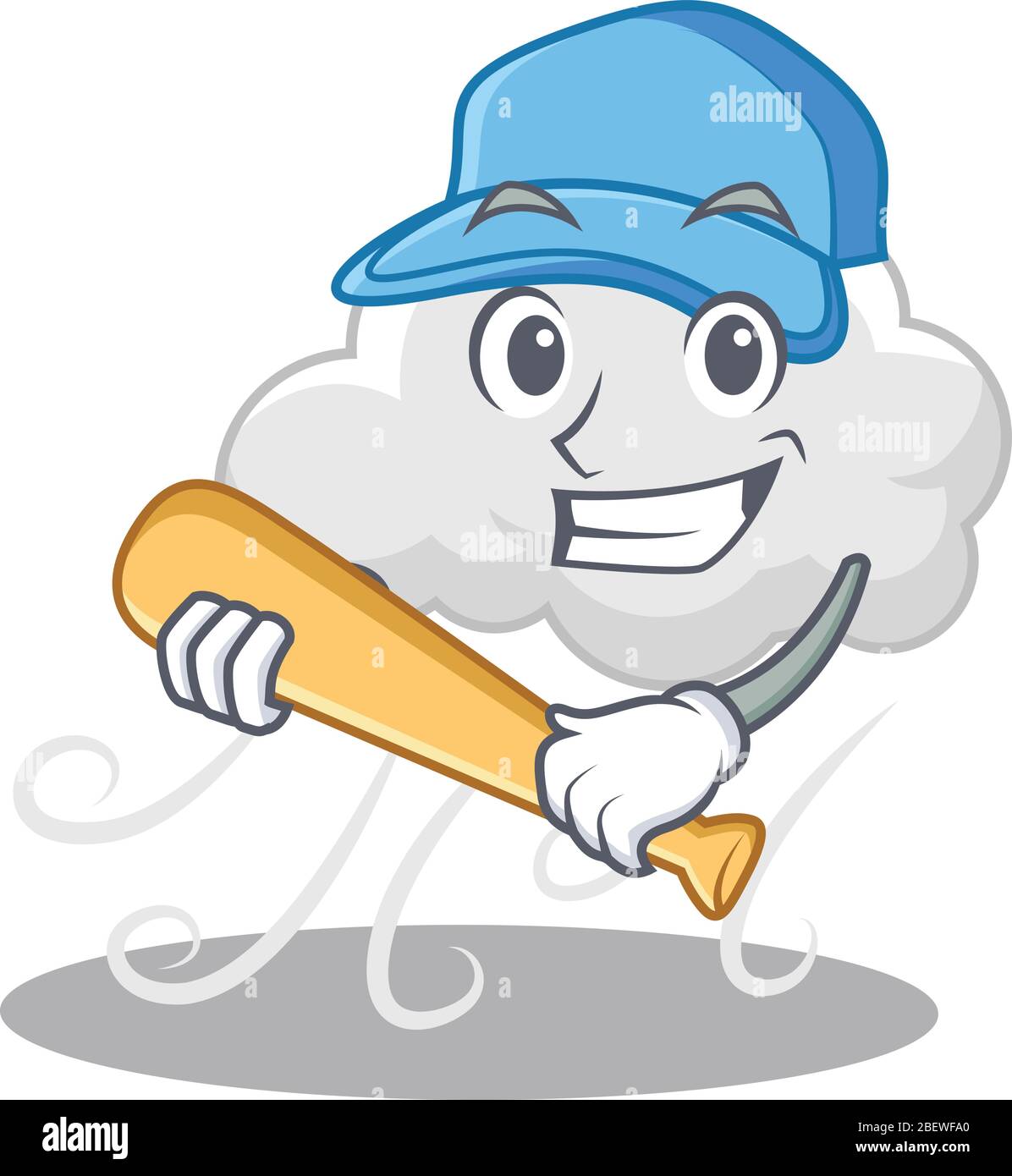 Picture of cloudy windy cartoon character playing baseball Stock Vector ...