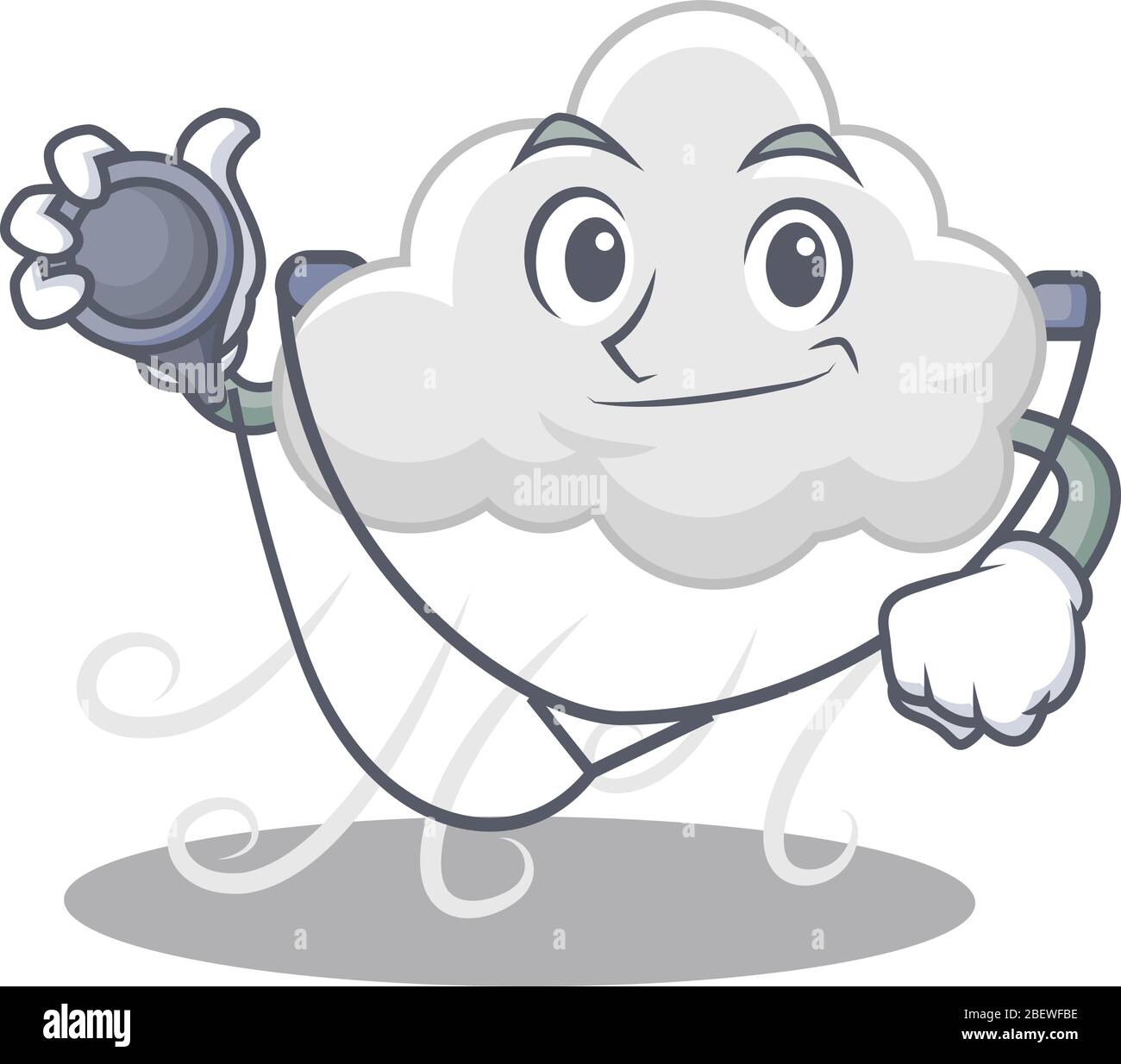 Cloudy windy in doctor cartoon character with tools Stock Vector Image ...