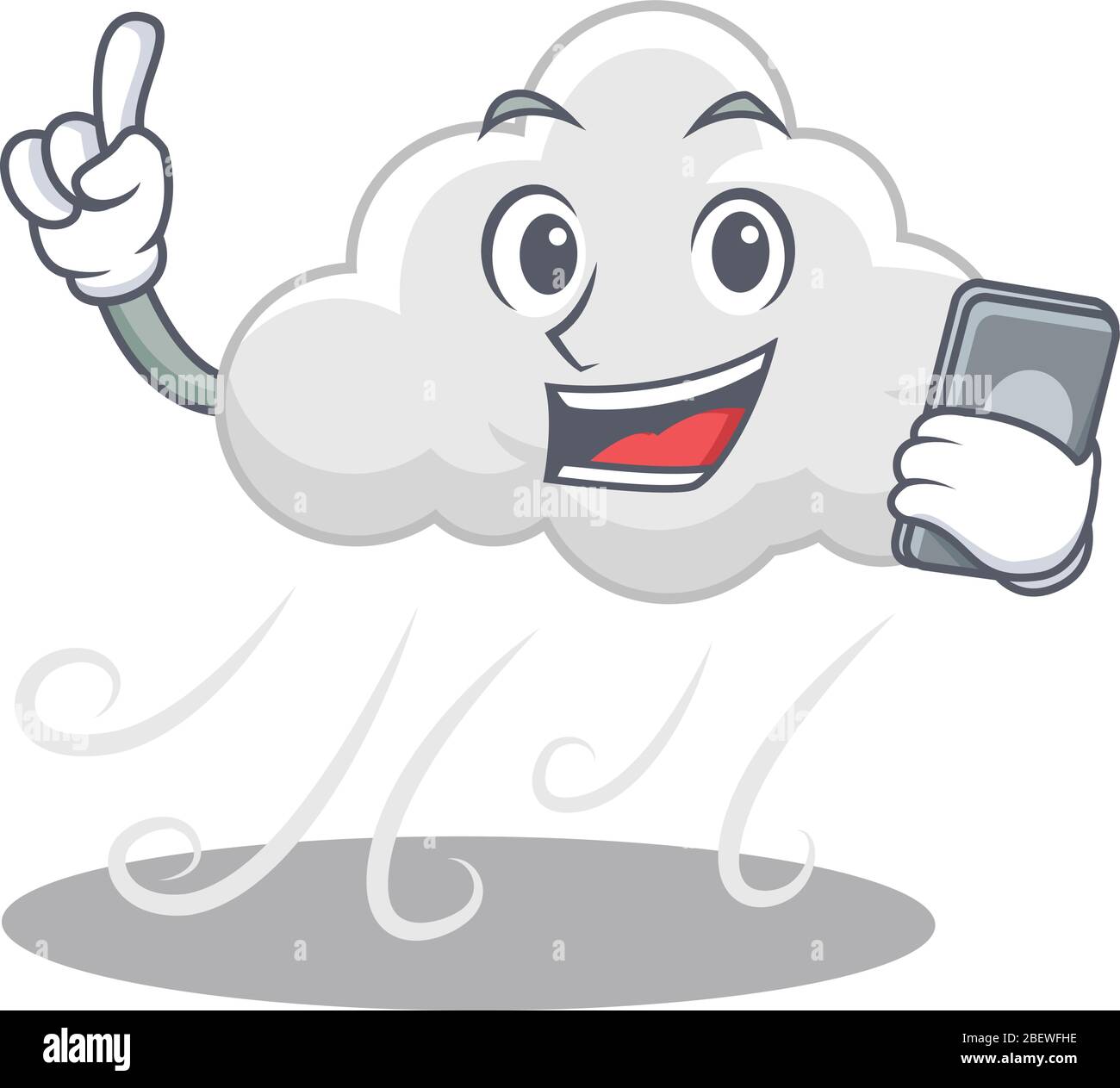 Cloudy windy cartoon character speaking on phone Stock Vector Image ...