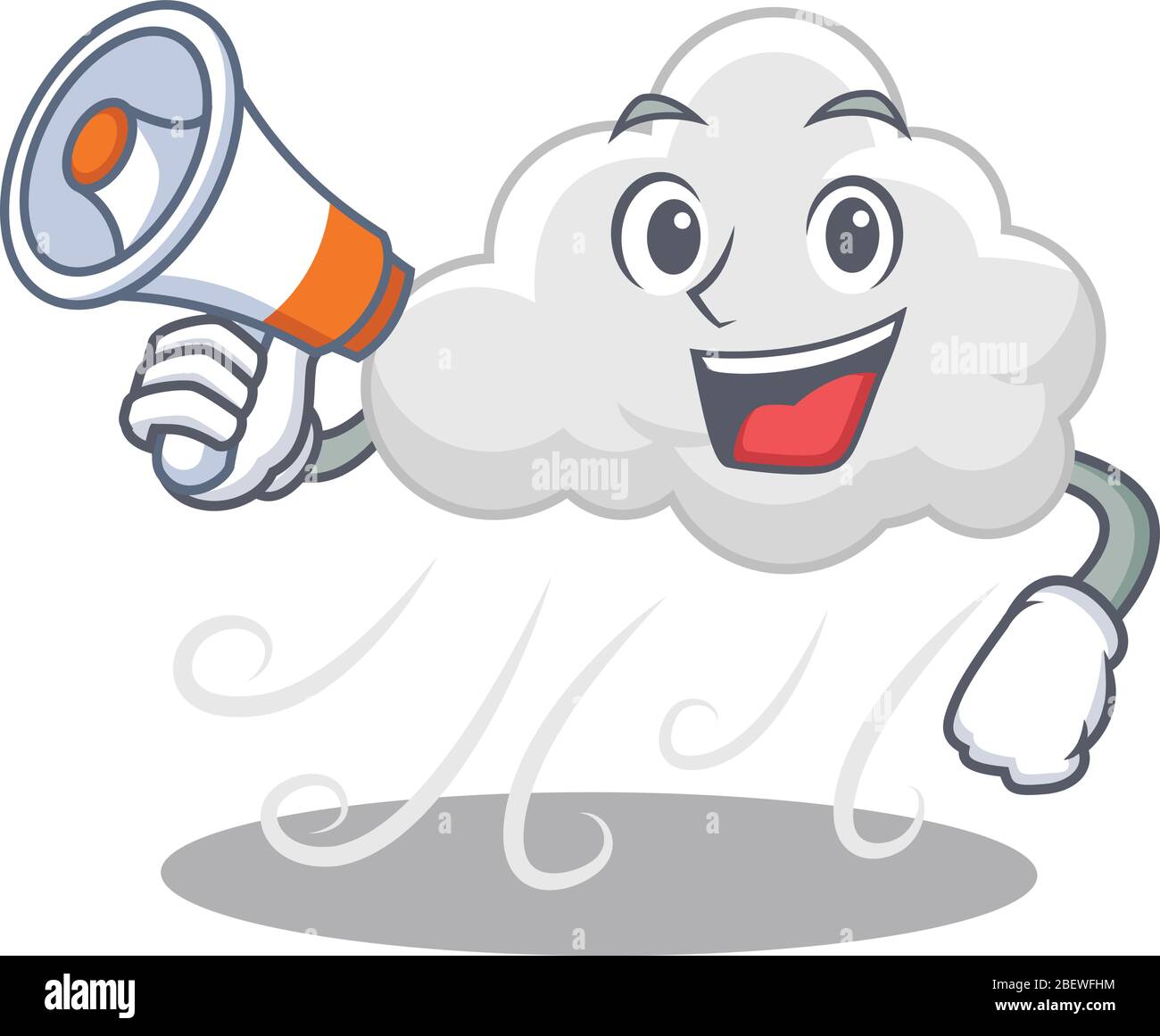 Cartoon character of cloudy windy having a megaphone Stock Vector Image ...