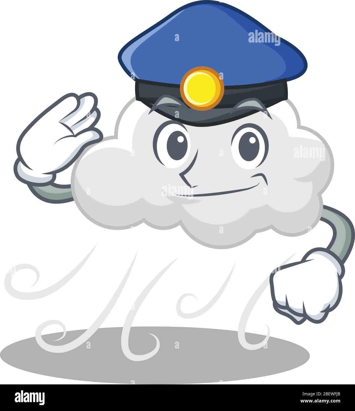 Police officer mascot design of cloudy windy wearing a hat Stock Vector ...