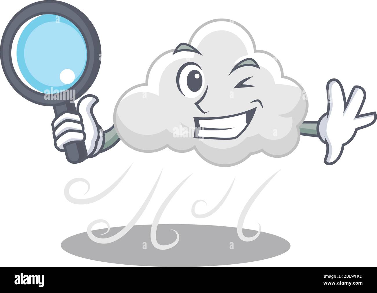 Smart Detective of cloudy windy mascot design style with tools Stock ...