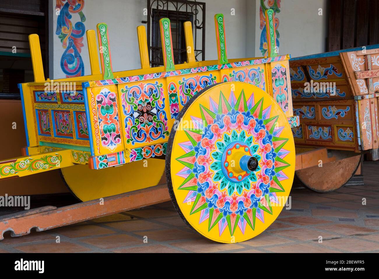 Decorative Ox-cart in Sarchi Village, Central Highlands, Costa Rica ...