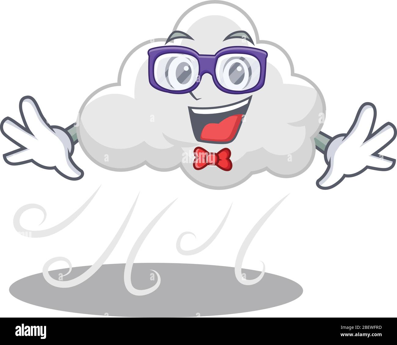 Mascot design style of geek cloudy windy with glasses Stock Vector ...