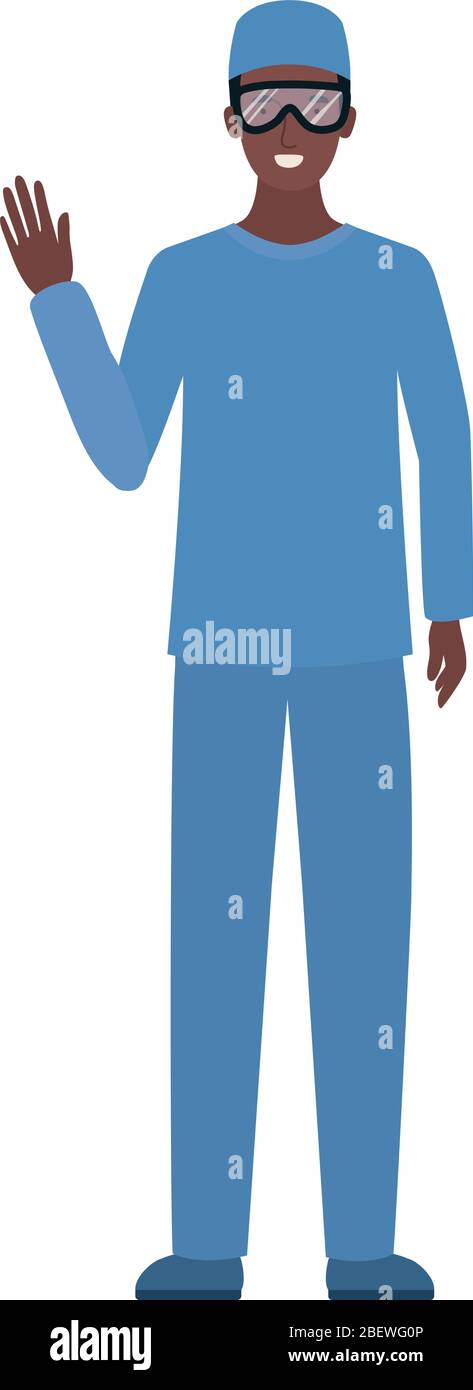 Man doctor with uniform hat and glasses vector design Stock Vector ...