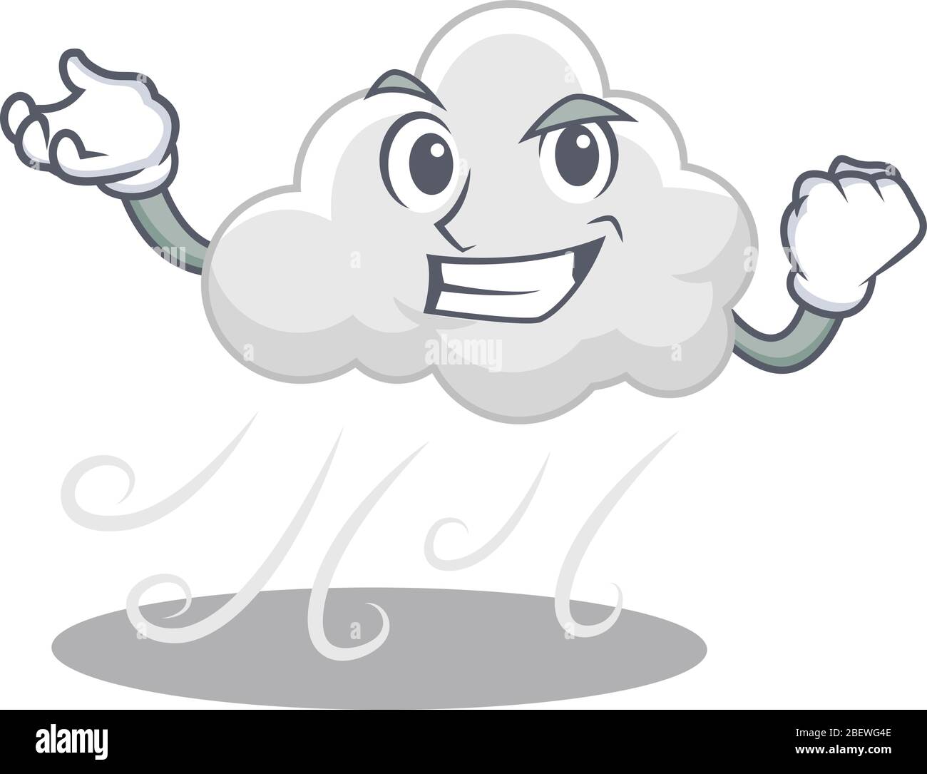 A dazzling cloudy windy mascot design concept with happy face Stock ...