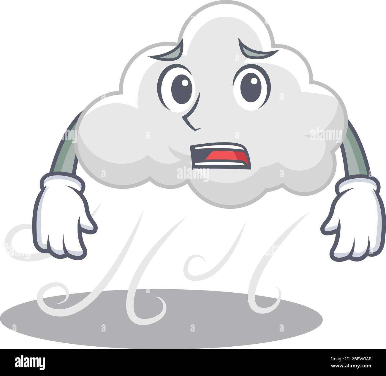 Cartoon design style of cloudy windy showing worried face Stock Vector ...