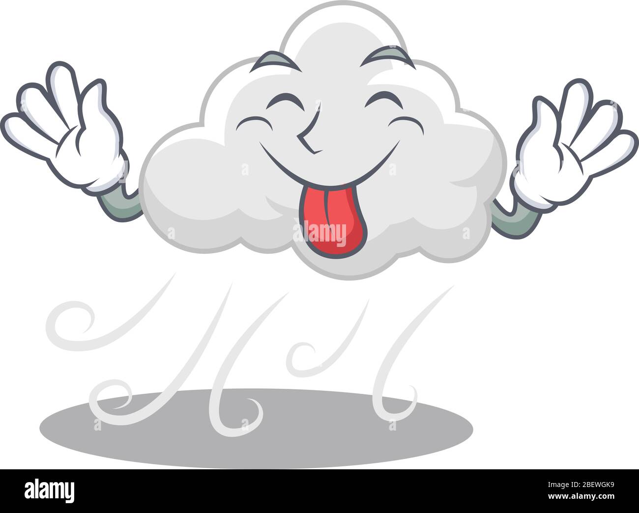 An amusing face cloudy windy cartoon design with tongue out Stock ...