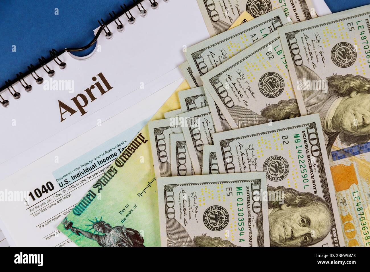 Individual Income Tax Return 1040 U.S form Stimulus economic tax return ...